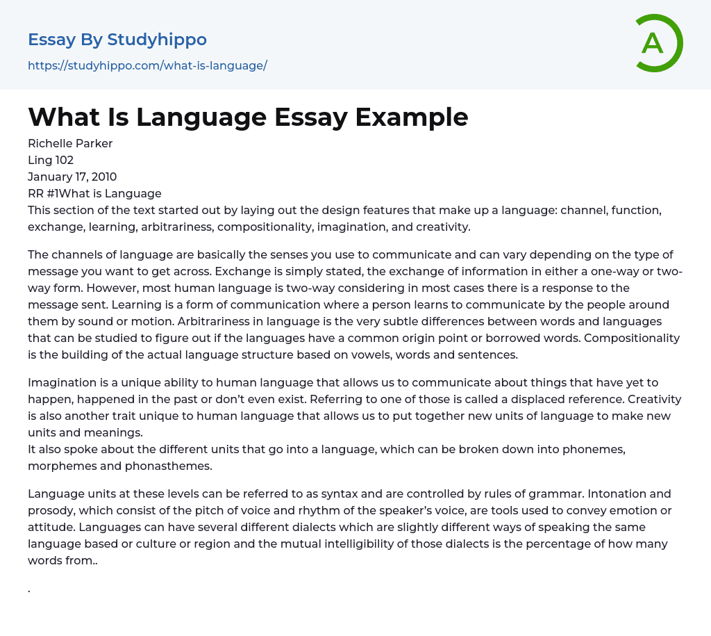 What Is Language Essay Example StudyHippo What Is Language Essay Example StudyHippo